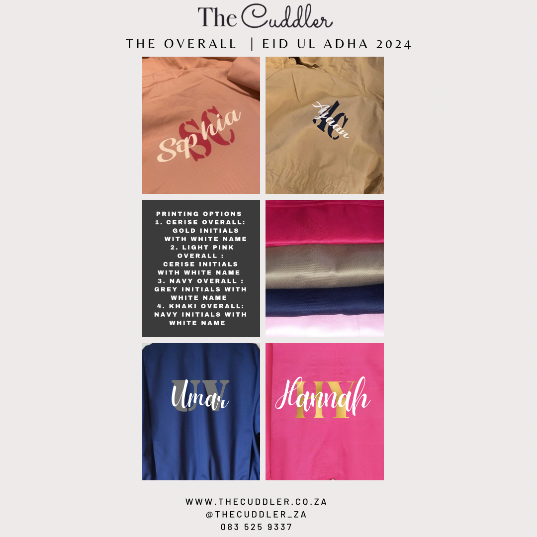 The Overall (colours) with FREE personalisation – The Cuddler